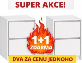 Noční stolek KARIN bílá 1+1 ZDARMA