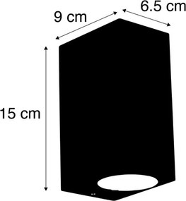 Chytrá nástěnná lampa tmavě šedá IP44 vč. 2 WiFi GU10 - Baleno