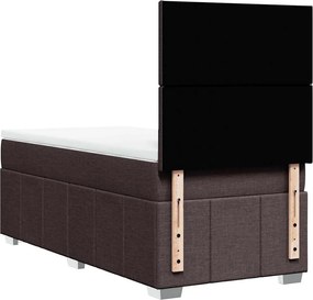 Box spring postel s matrací tmavě hnědá 90x200 cm textil 3291547