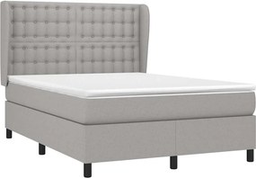 Box spring postel s matrací světle šedá 140 x 200 cm textil 3128285