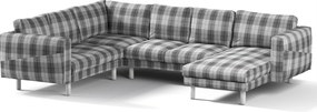 Potah na pohovku IKEA Norsborg rohová, 5-místná se šezlongem barva šedá látka pletený vzor, vzorované