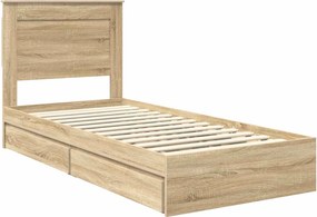 Postel s úložným prostorem se zásuvkou Sonoma dub 75 x 190 cm 3410280