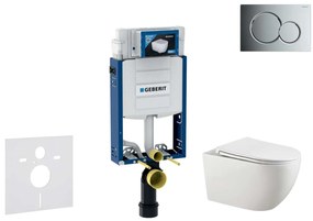 Geberit Kombifix - Set předstěnové instalace, klozetu Gaia a sedátka softclose, tlačítko Sigma01, lesklý chrom SANI15CA1122