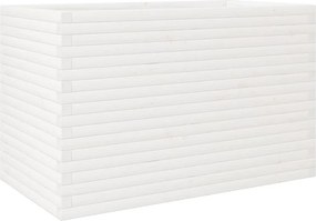 Zahradní truhlík bílý 110 x 60 x 68,5 cm masivní borovice 3282505
