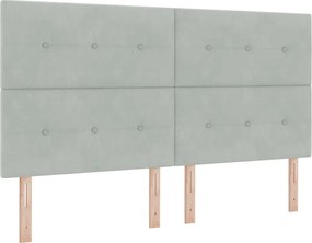 Postel s boxspringem s čelo Světle šedá 200 x 180 cm samet 3340940