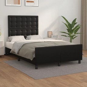 Rám postele s čelem černý 120 x 200 cm umělá kůže 3125561