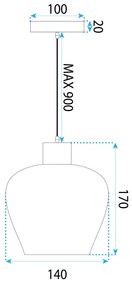 Toolight Moderní BOHO závěsné osvětlení APP1591-1CP