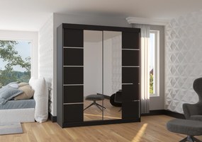 ADRK Furniture Posuvná skříň s zrcadlem TRAVES 180 ADRK-SW-TRA-B-180