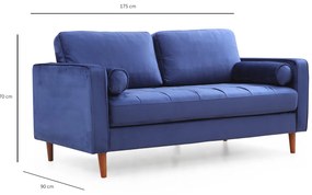Hanah Home Dvoumístná pohovka ROME tmavě modrá 175 cm 560ARE1515