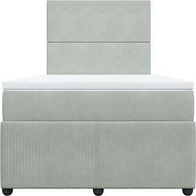 Box spring postel s matrací světle šedá 120 x 200 cm samet 3294604
