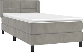 Box spring postel s matrací světle šedá 80 x 200 cm samet 3130925