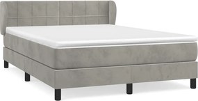 Box spring postel s matrací světle šedá 140x190 cm samet 3127487
