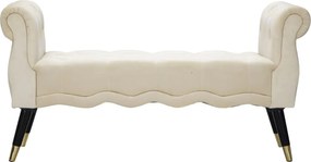 Lavice Paris 120 cm samet béžová/zlatá