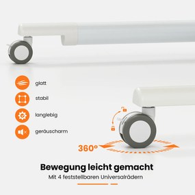 Costway Stůl ve tvaru C s kolečky 70-106 cm výškově nastavitelný stojící natural