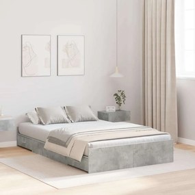 Rám postele s úložným prostorem Betonově šedá 120 x 190 cm 3335328