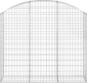 Klenutý gabionový koš 150 x 30 x 120/140 cm pozinkované železo 153446