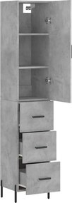 Skříň highboard betonově šedá 34,5x34x180 cm kompozitní dřevo 3198861
