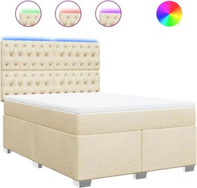 Box spring postel s matrací krémová 160x200 cm textil 3292851