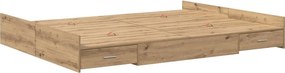 Rám postele s úložným prostorem Artisanový dub 140 x 200 cm 3335300
