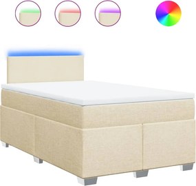 Box spring postel s matrací krémová 120x190 cm textil 3288125