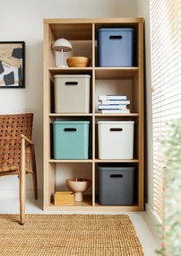 Rotho Úložný box, rovný s víkem, 27l, modrá ALBU LIGHT, 37x29x30