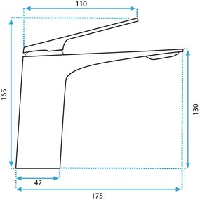 Rea Avalon, umyvadlová baterie h-160, měděná matná, REA-B5064