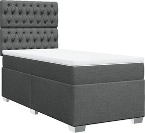 Box spring postel s matrací tmavě šedá 90x200 cm textil 3292679