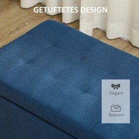 HOMCOM Čalouněná Odkládací Lavice s Úložným Prostorem, Čalouněná Lněným Materiálem s Otevíracím Víkem pro Obývací Pokoj, Předsíň, Ložnici, Nosnost 12…