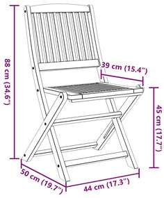 vidaXL Marketos Skládací zahradní židle 2 ks masivní akáciové dřevo