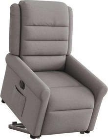 Elektrické zvedací polohovací křeslo taupe textil 3303341