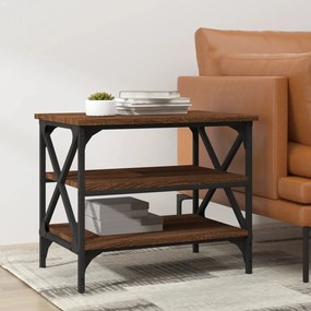 Odkládací stolek hnědý dub 55 x 38 x 45 cm kompozitní dřevo - Default Title