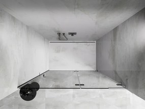 Mexen, Mexen Lunar L Otočné pravé sprchové dveře 135 cm, průhledné, chrom - 834L-135-000-01-00-P