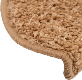 Schodové rohože 15 ks 65 x 21 x 4 cm béžové, půlkulaté, velké 133902
