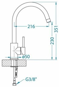 ALVEUS 1129028 - Dřezová baterie ELZA 35,1 cm kartáčovaná ocel
