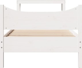 Rám postele s čelem bílý 75 x 190 cm masivní borovice 3306328
