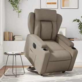 Elektrické zvedací polohovací křeslo cappuccino umělá kůže 3204564