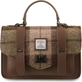 Kabelka The Leather Medium Satchel Chestnut Tartan kožená - Islander
