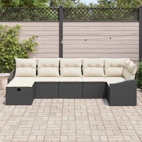 Set pohovek 7 ks Černá polyratan 3359296