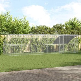 Klec na kuřata 4 ks Stříbrná 800 x 200 x 200 cm Ocel a PE 3381111