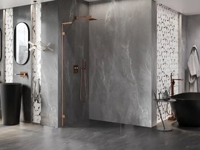 Mexen Lunar L sprchová stěna Walk-in levá 110 x 200 cm, transparentní 8 mm, kartáčovaná měď - 830L-110-000-65-00-L