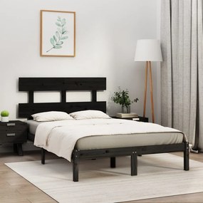 Rám postele černý masivní dřevo 200 x 200 cm 3104697