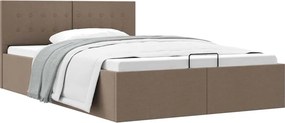 Zvedací rám postele s úložným prostorem taupe textil 140x200 cm 285597