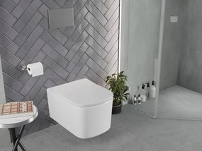 Mexen Vivo, závěsná WC mísa 555x370x335 mm, Rimless Tornádo, bílá lesklá, 3361XX00T