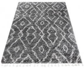 Kusový koberec Shaggy AZTEC FN30A Tmavě Šedý Rozměr: 200x300 cm