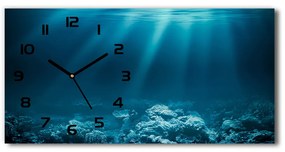 Wallmuralia Skleněné hodiny na stěnu tiché Podvodní svět 60x30 cm
