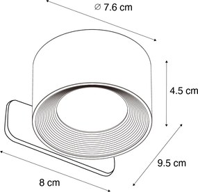 Moderní nástěnné a stropní svítidlo černé vč. dobíjecí LED - Bright