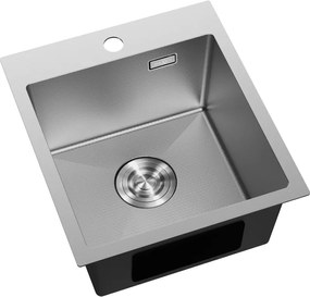 Mexen Solix, 1-komorový nerezový dřez 400 x 450 mm, broušená ocel, vzor voština, 6401401000-01HC
