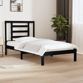 vidaXL Rám postele masivní borovice 90 x 190 cm Single [3104316] Barva: Černá