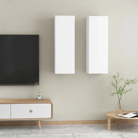 TV stolky 2 ks bílé 30,5x30x90 cm kompozitní dřevo