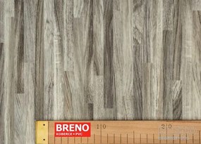 Breno PVC TOPTEX Line Oak 906L – lineární dřevěná šedá mozaika, šíře 500 cm